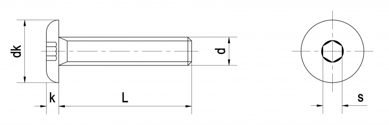 Bu lông lục giác chìm đầu cầu INOX DIN 7380